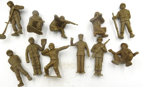 Marx 60mm U.S. Army Figures in Olive UK Issue Eleven Different Figures ...