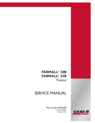 Case IH Farmall 30B, 35B Tractor Service Manual Repair Shop Book ...