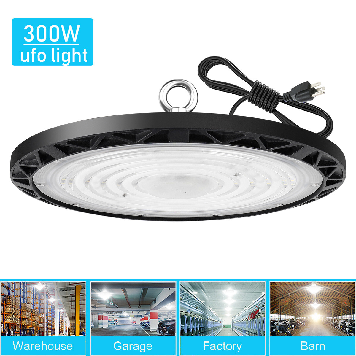 300W UFO LED High Bay Light 300 Watts Warehouse Gym Led Commercial ...
