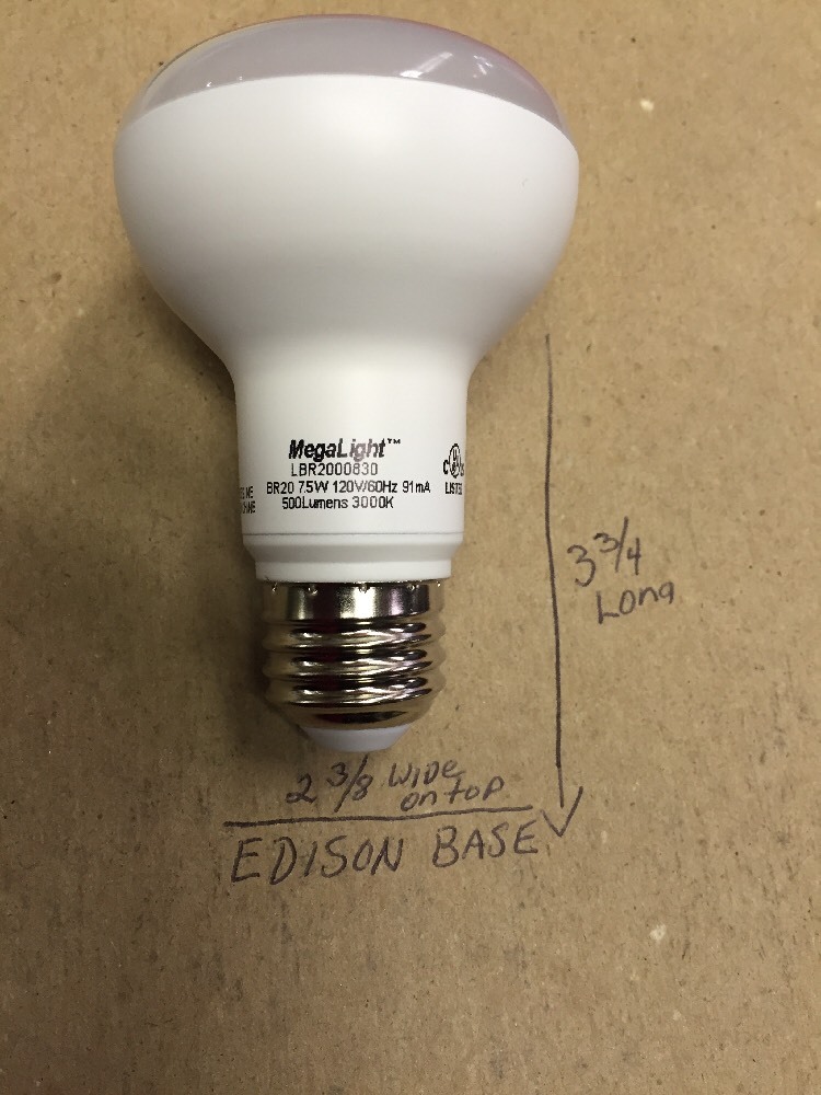 Lot Of 3. Mega Light R20 FLOOD Led Bulbs 7.5 Watt 300K WARM WHITE | eBay