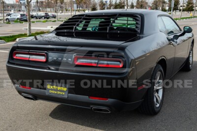 Fit 08-up Dodge Challenger ABS Primer Black Rear Window Louver Cover ...