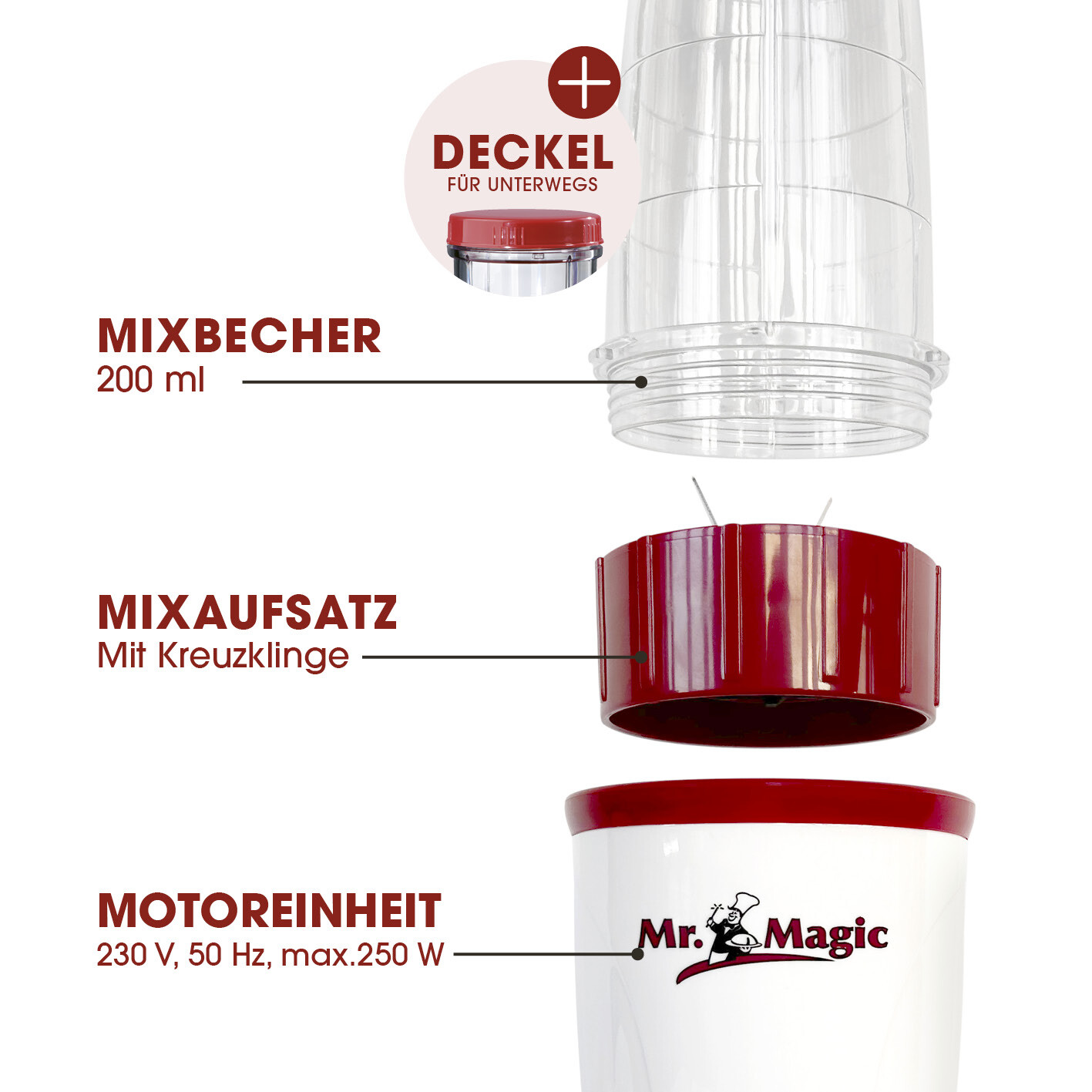 Standmixer Smoothie Maker Mr. Magic Mixer Blender Edelstahl Klingen ...