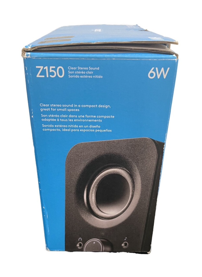 Logitech Z150 6W Multimedia Speakers Clear Stereo Sound Black PC Laptop ...