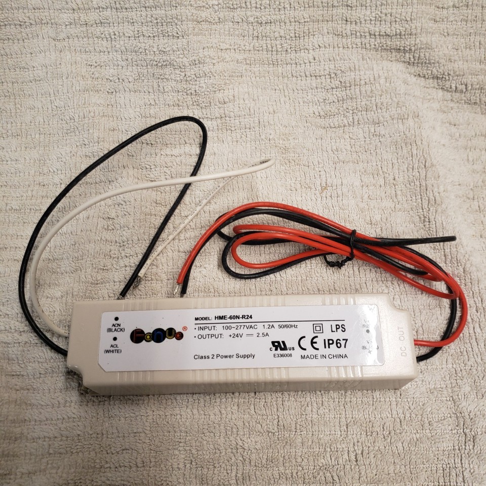 Class 2 Constant Voltage Power Supply LED Driver 100-277VAC 24VDC 60W ...