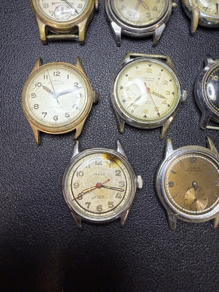Vintage Watch Lot Parts And Running Bulova Oris Admiral Churchill Birks ...
