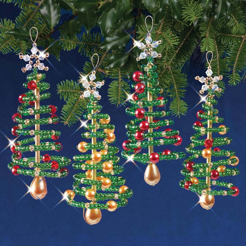 Beaded Ornament KIT, Christmas Tree Makes 4 | eBay