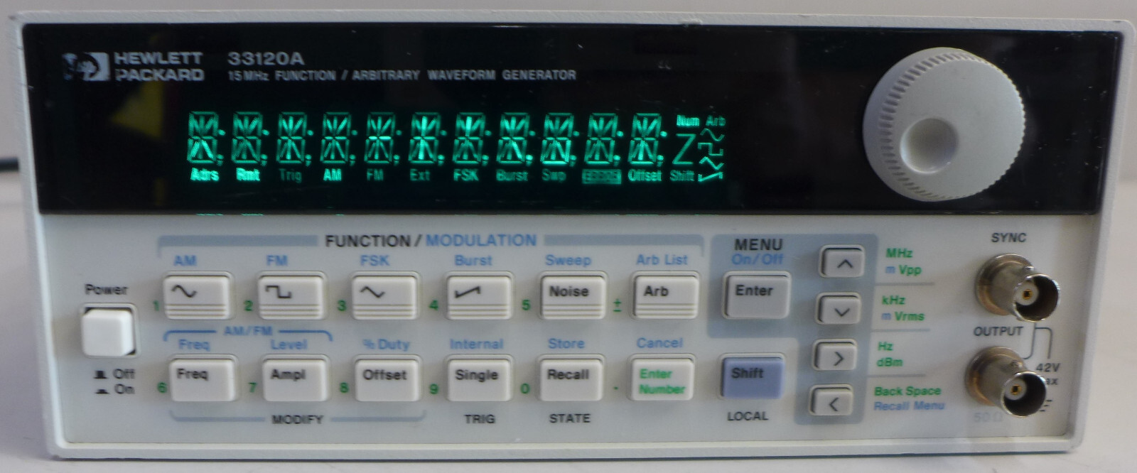 HP 33120A Function / Arbitrary Waveform Generator 15 MHz - Tested ...