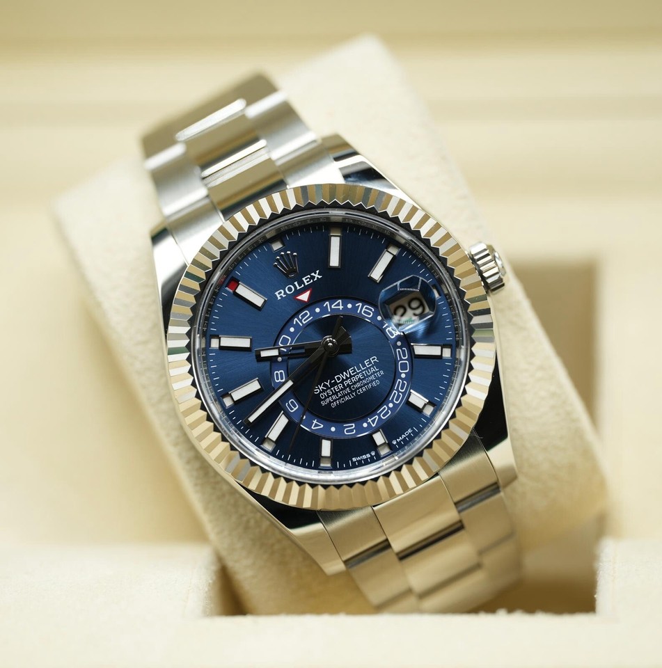 Gents Steel & White Gold Rolex Sky Dweller (2025) 336934 Factory Blue ...