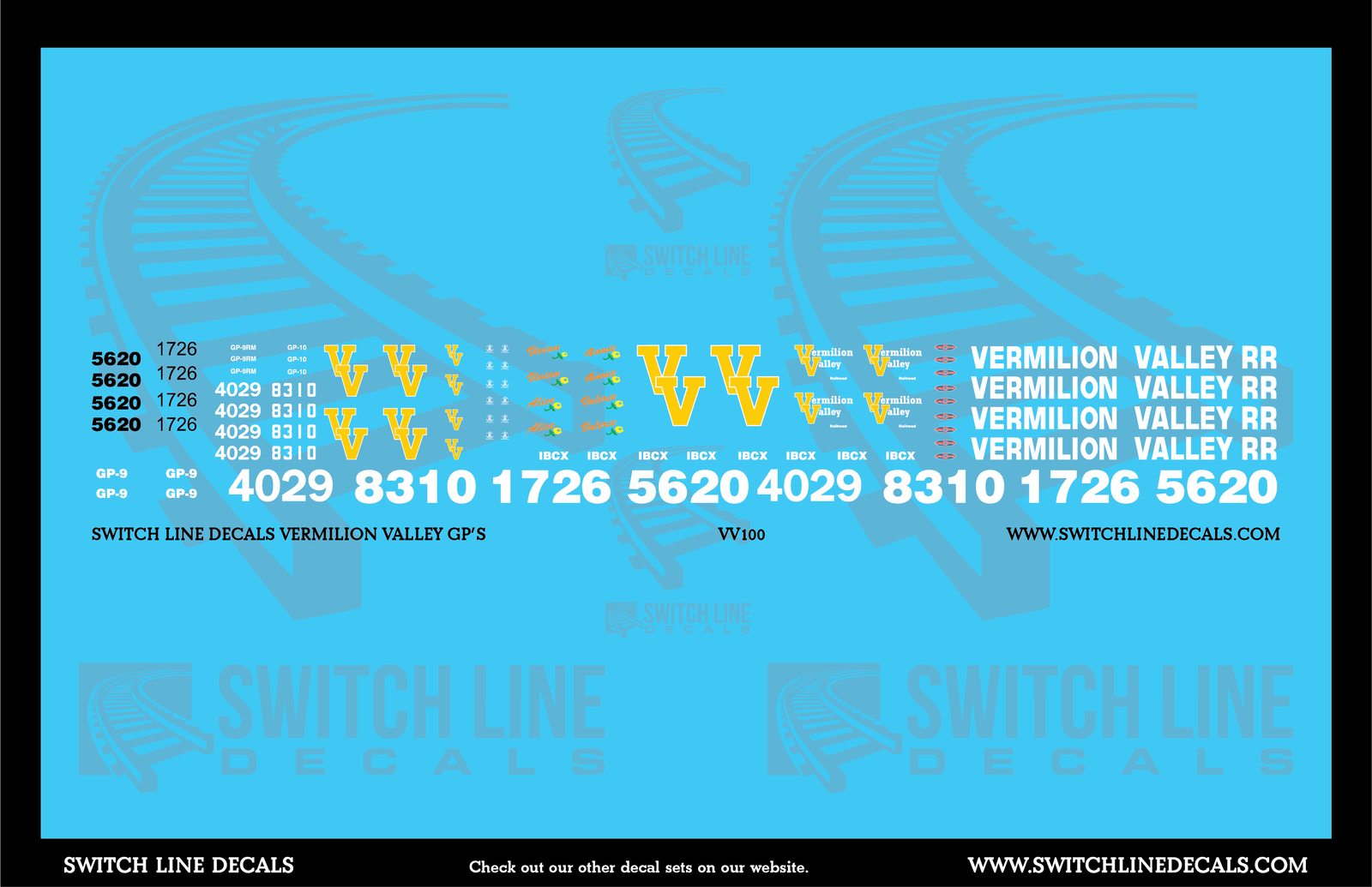 HO Scale Vermilion Valley GP Locomotives Decal Set | eBay