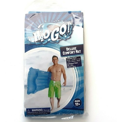 H2O GO Deluxe Comfort Mat Air Float Ages 12+ Blue Summer Lake Pool ...