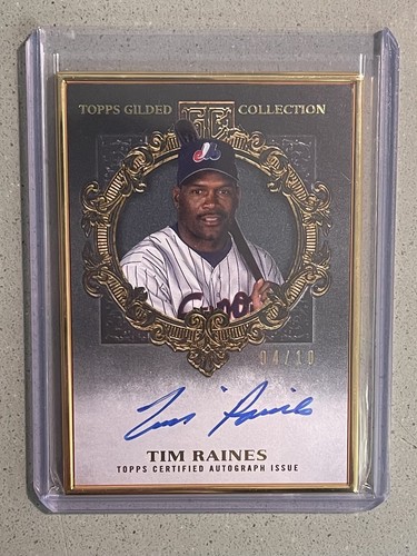 2022 Topps Gilded Collection Tim Raines Hall Of Fame Gold Framed Auto ...