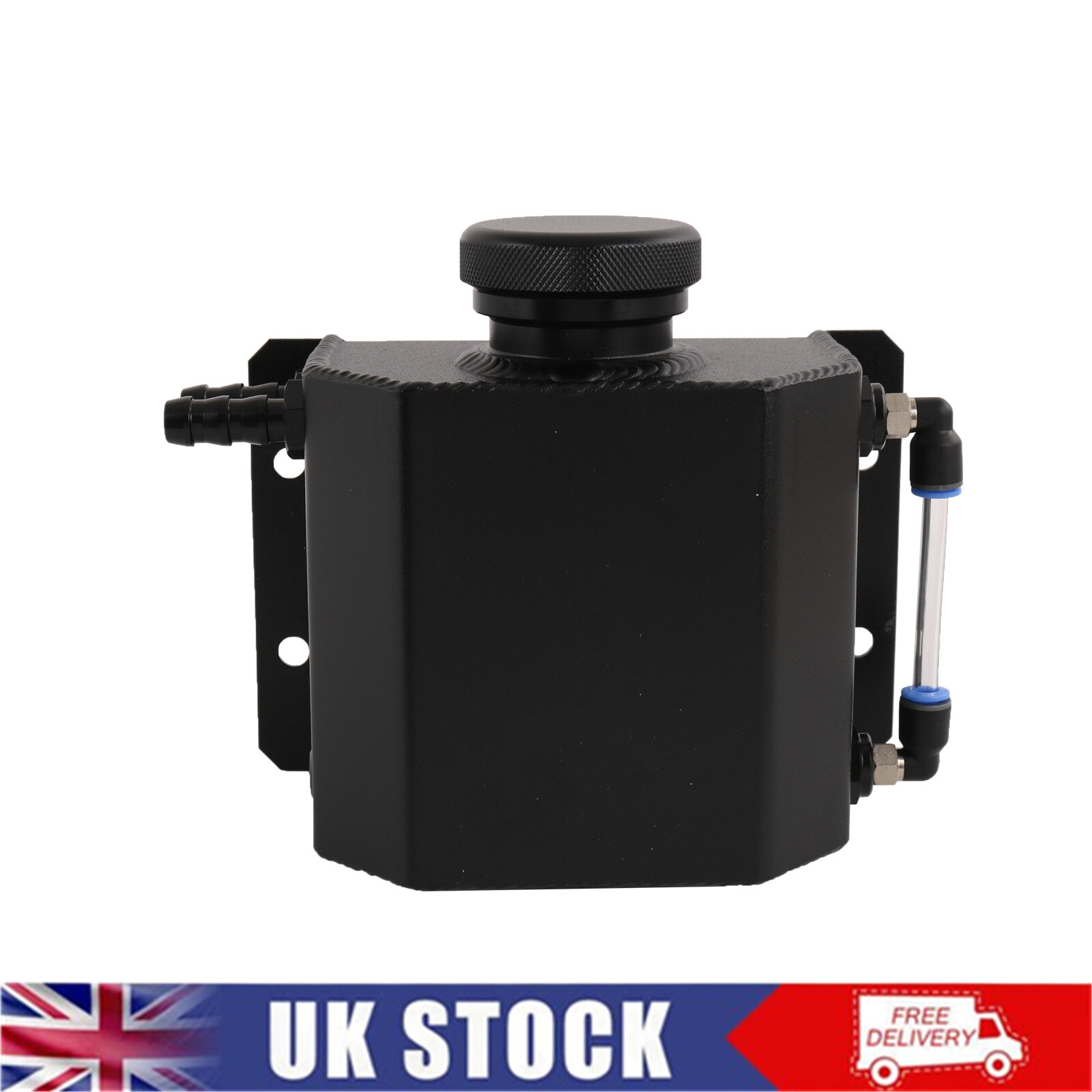 Universal Black 1L Aluminum Coolant Radiator Overflow Recovery Water ...