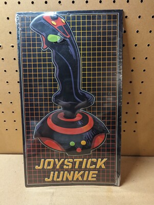 JOYSTICK JUNKIE EMBOSSED METAL SIGN 8" X 14" New Factory Sealed Video ...