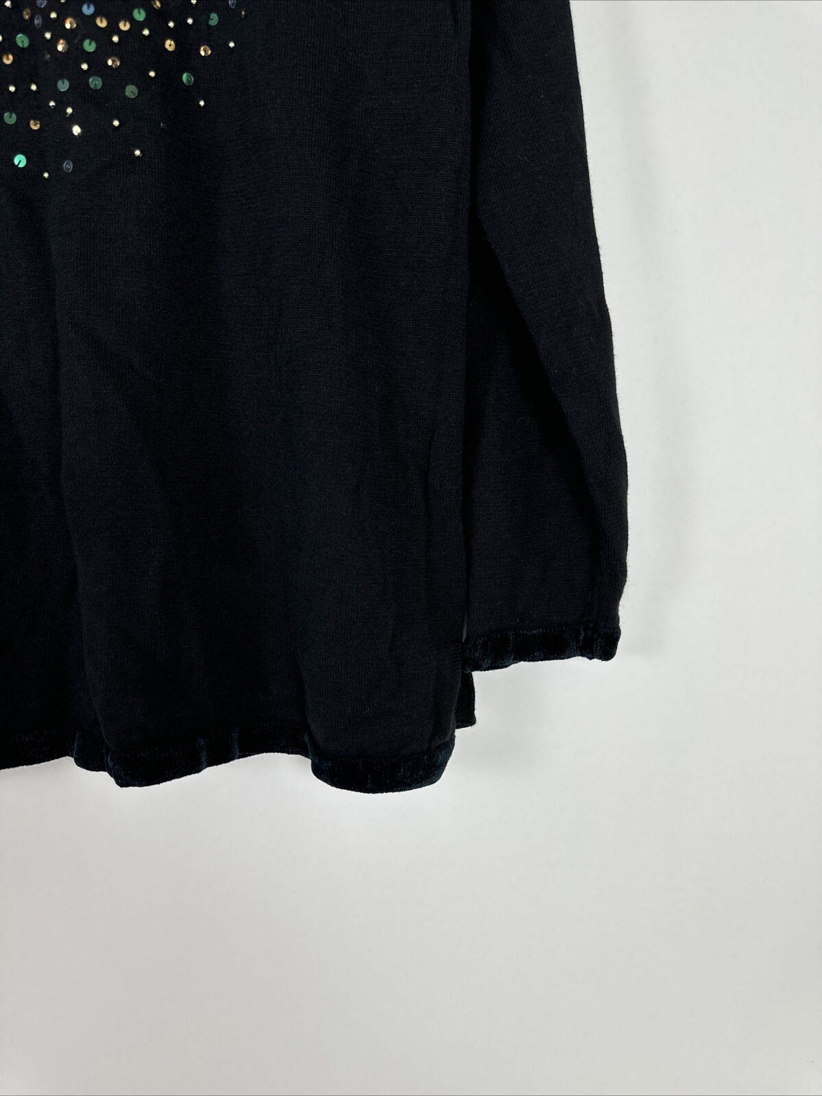 Quacker Factory Christmas Dog Sequins Pearls Santa Long Sleeve Shirt ...