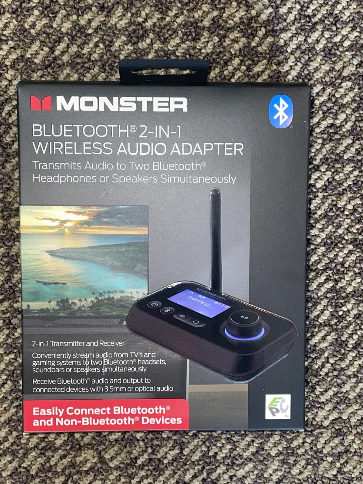 Monster 2 In 1 Bluetooth Wireless Audio Adapter Transmitter/Receiver ...
