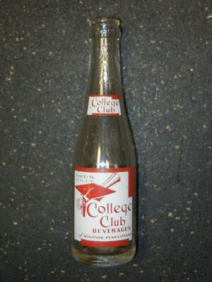 Vintage College Club Beverages Soda Pop Bottle in Minty Condition | eBay