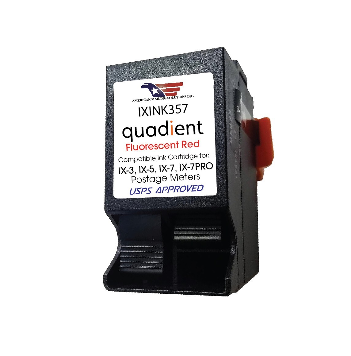 Quadient IXINK357 Red Fluorescent Ink Cartridge for iX Series Postage ...