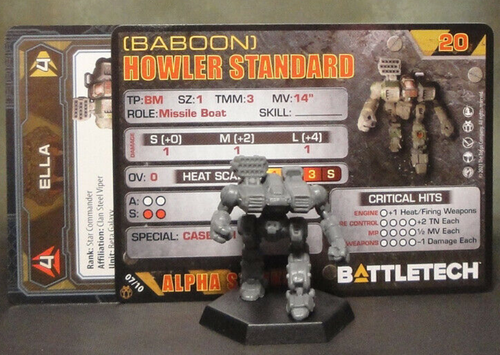 Battletech Howler Mech + Pilot Cards Alpha Strike Clan Ad Hoc Star ...
