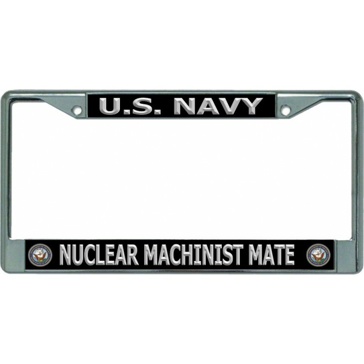 navy nuclear machinist mate seal military logo chrome license plate ...