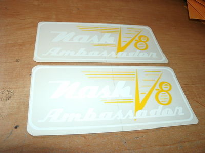 1956 AMC NASH AMBASSADOR V8 VALVE COVER DECALS - PAIR | eBay