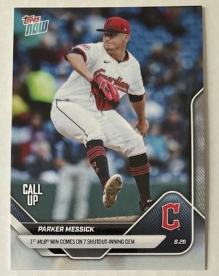 Parker Messick Call-Up 1st Win 8/26/25 2025 Topps NOW 612 Cleveland PR ...