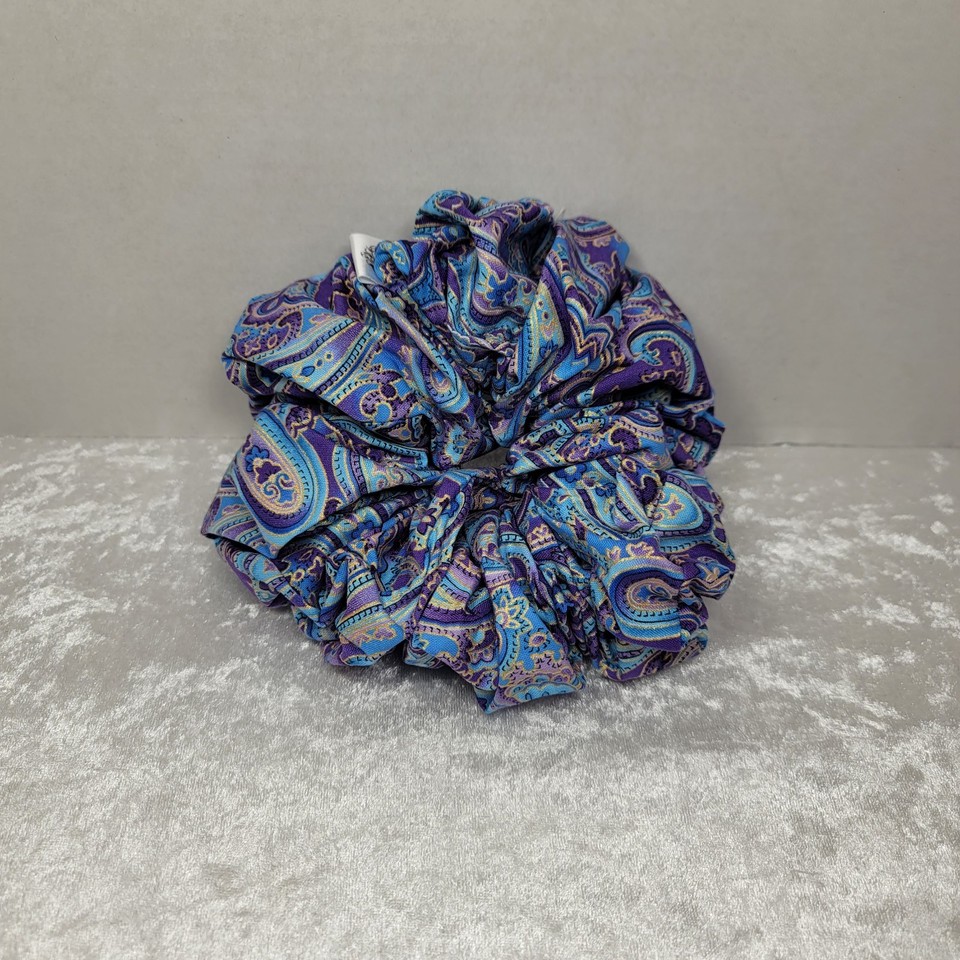 Sale Handmade Girl/Women Princess Scrunchie, Purple Paisley Mix, Ruffle ...