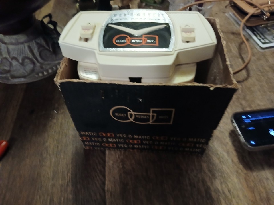 Veg-O-Matic Vtg 1961 Food Preparer Vegetable/Fruit Slicer Popeil Box ...