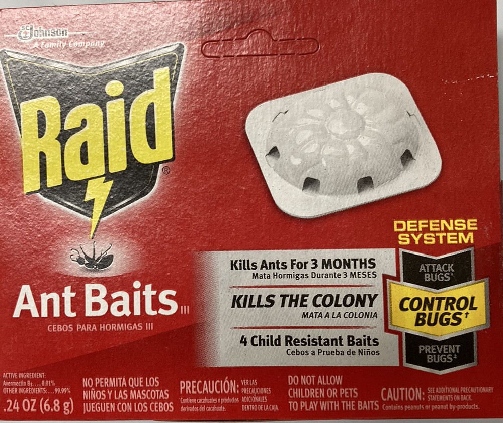 RAID Indoor Defense System Kills Colony 4 Child Resistant Ant Baits | eBay