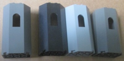 LEGO Parts Lot of 4 Castle Panel Turret Wall w Window 3x4x6 30246 Gray ...