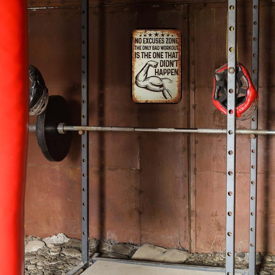 Gym Metal Tin Signs - Motivational Vintage Gym Walls, 8 x 12 In No ...