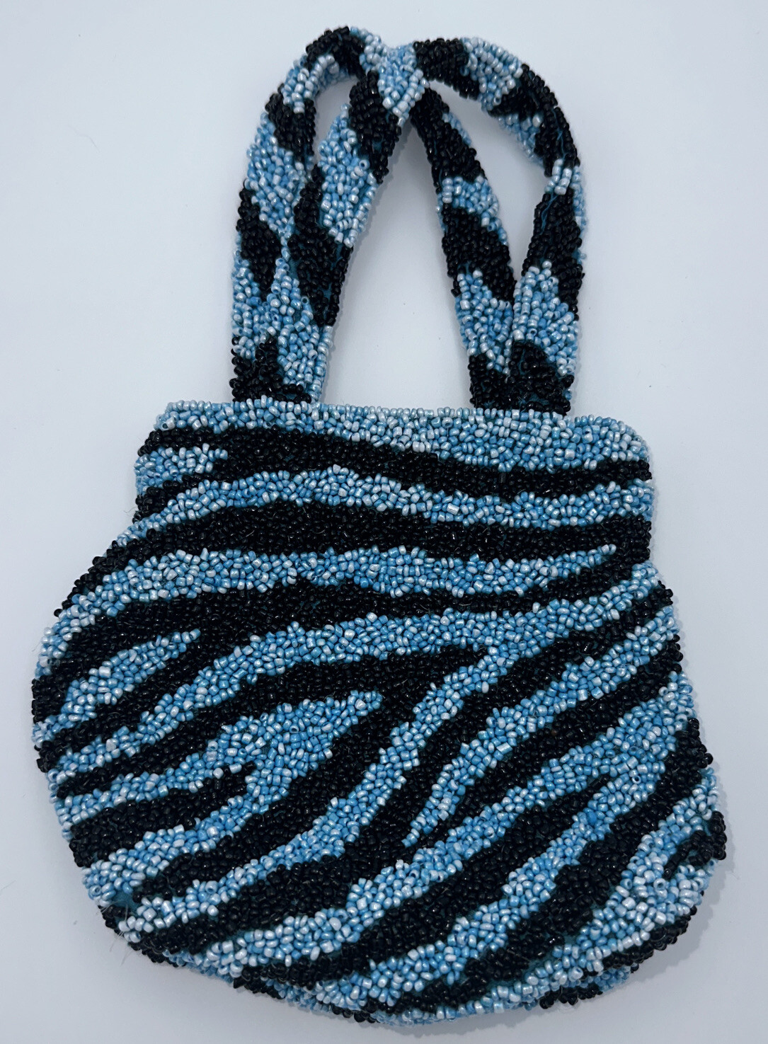 Moyna Blue Black Zebra Beaded Purse Small 5x5” | eBay