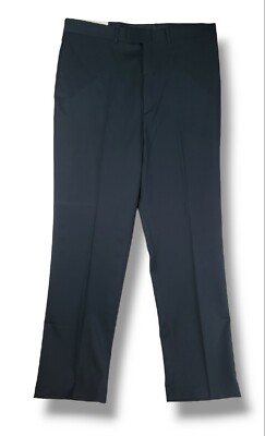 DKNY The Reade Flat Front Men's Wool Blend Slacks Dress Pants Black 38W ...