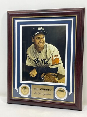 RARE Lou Gehrig New York Yankees Photo Frame Plaque with Coins MLB ...