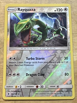 Rayquaza - 106/145 - Reverse Holo - Guardians Rising - LP/NM - Pokemon ...
