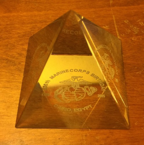 USMC Marine Corps MSG US Embassy Cairo Egypt birthday gift paperweight ...