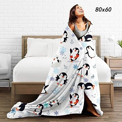 Penguin Blanket Ultra Soft Flannel Fleece Throw Lightweight | eBay