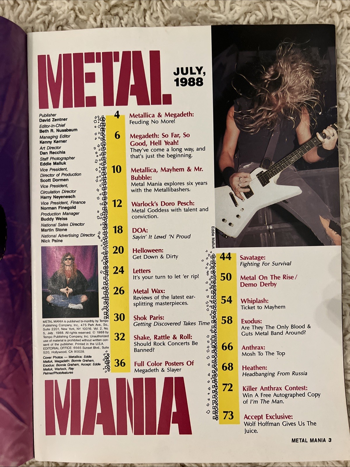 Vintage 80s Metal Mania Magazines - Lot of 6 - Metallica Slayer Ozzy ...