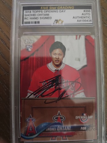 SHOHEI OHTANI AUTO SIGNED AUTO BASEBALL ROOKIE CARD 2018 TOPPS 5 STAR ...