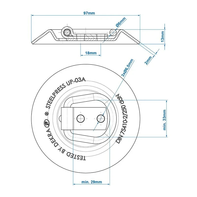 2x Anchor Trough Construction Tie down Brackets Lugs Bodenzurring 250 ...