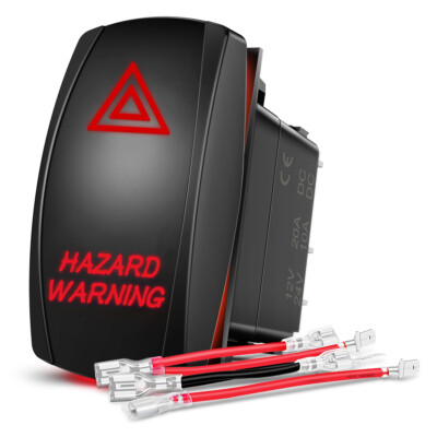HAZARD WARNING Rocker Switch Kit 5pin On/Off Red LED Light Car Truck ...