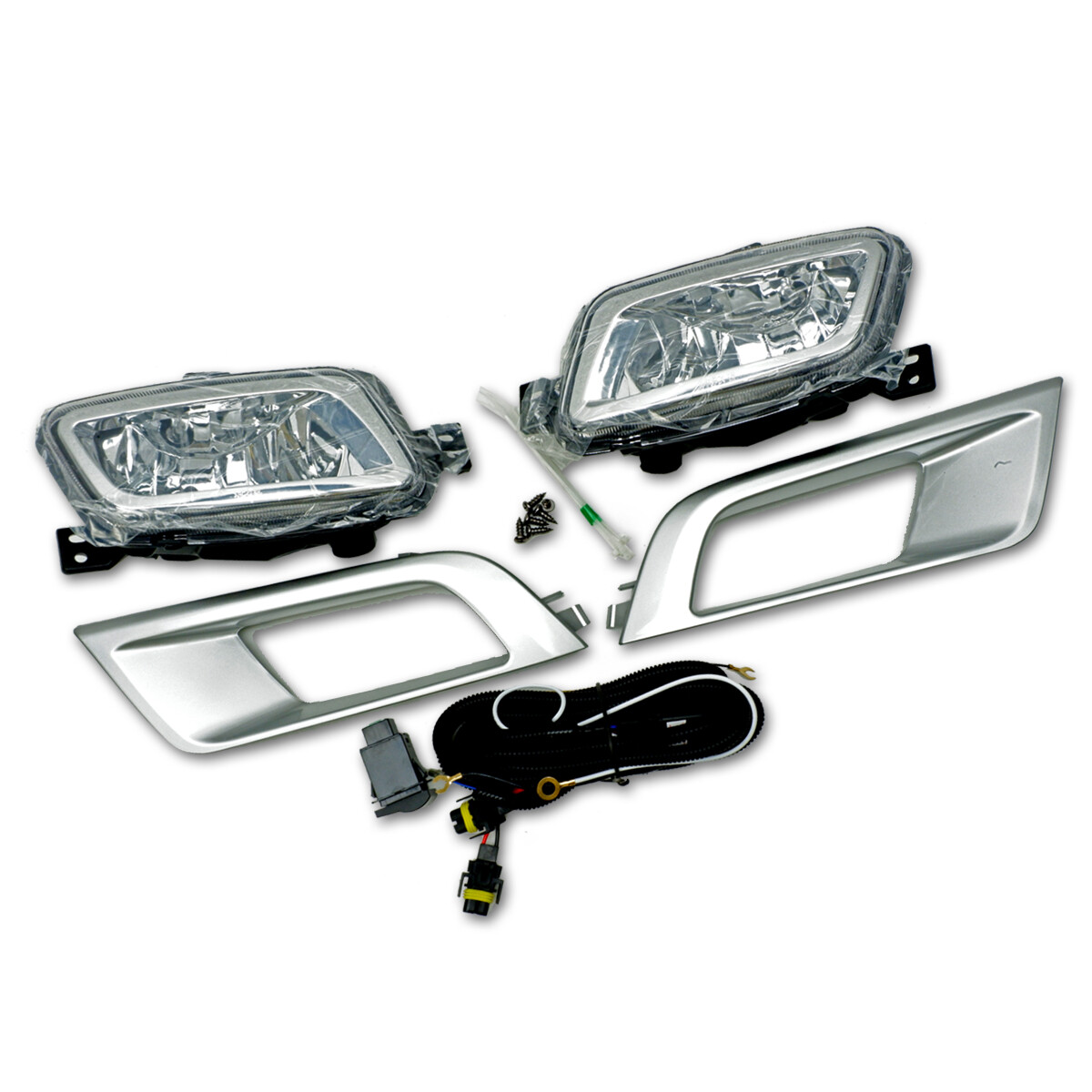 Kit Fog Lamp Spot Light Trim Silver Fits Ford Ranger Top Model 2016 ...