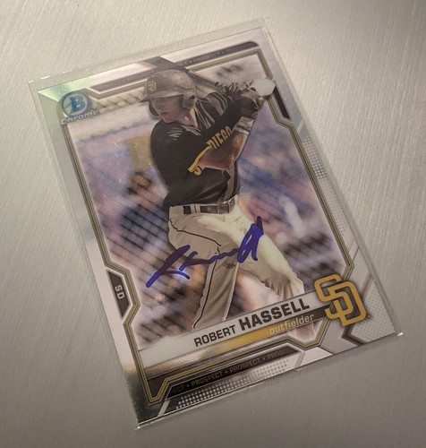 Robert Hassell III 2021 Bowman Chrome Prospects Signed Autographed Auto ...
