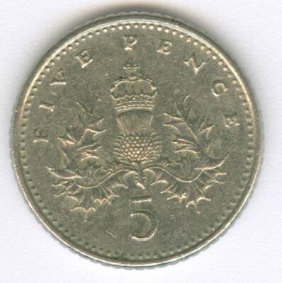 UNITED KINGDOM - GREAT BRITAIN ENGLAND 1990 5 PENCE COIN MONEY | eBay
