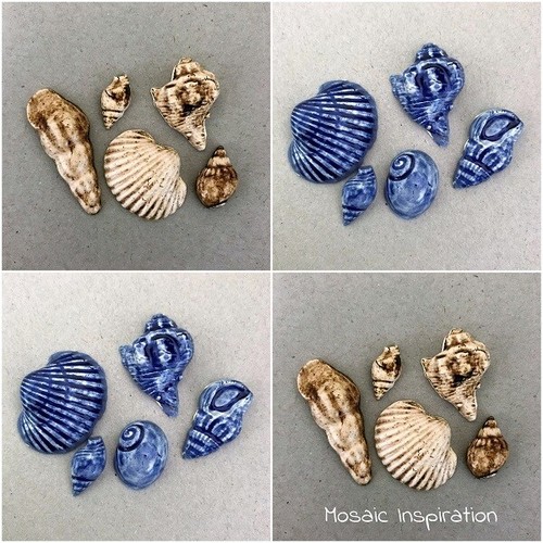 Mosaic Inserts - Ceramic Shells x5 ~ Mosaic Tile, Mosaic Inserts, Art ...
