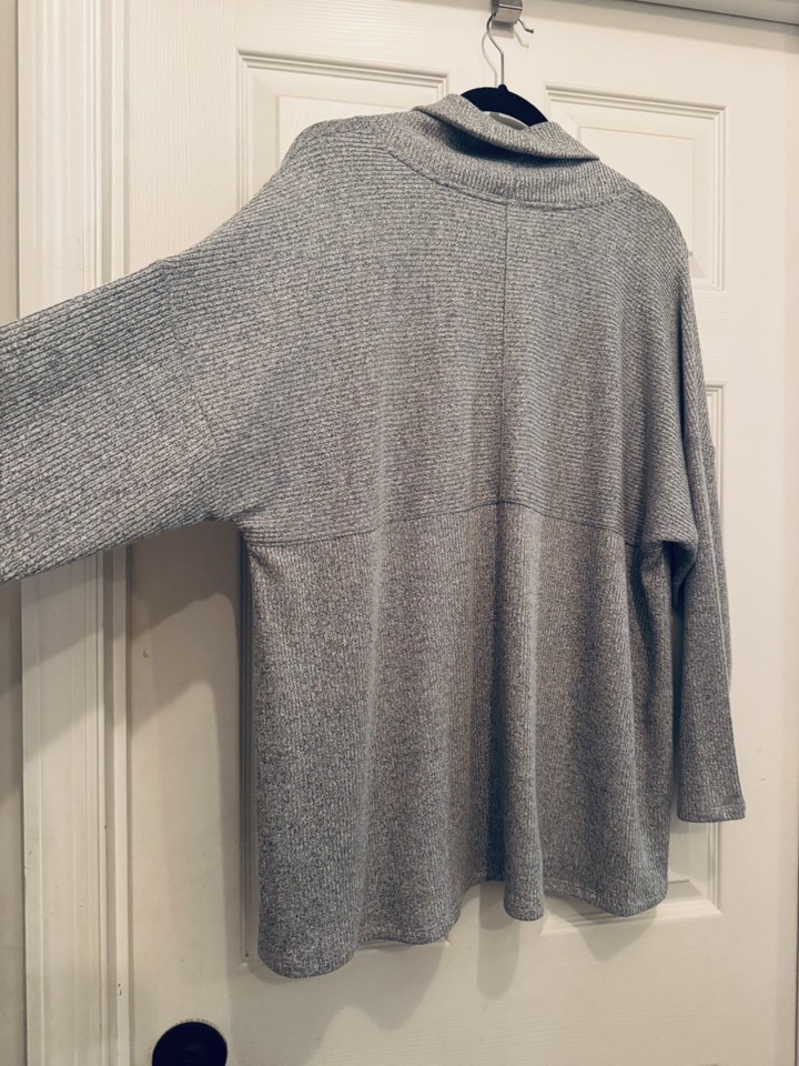 J Jill Womens Plus Size 2x Gray Knit Cowl Neck Sweater Tunic Knit Top ...
