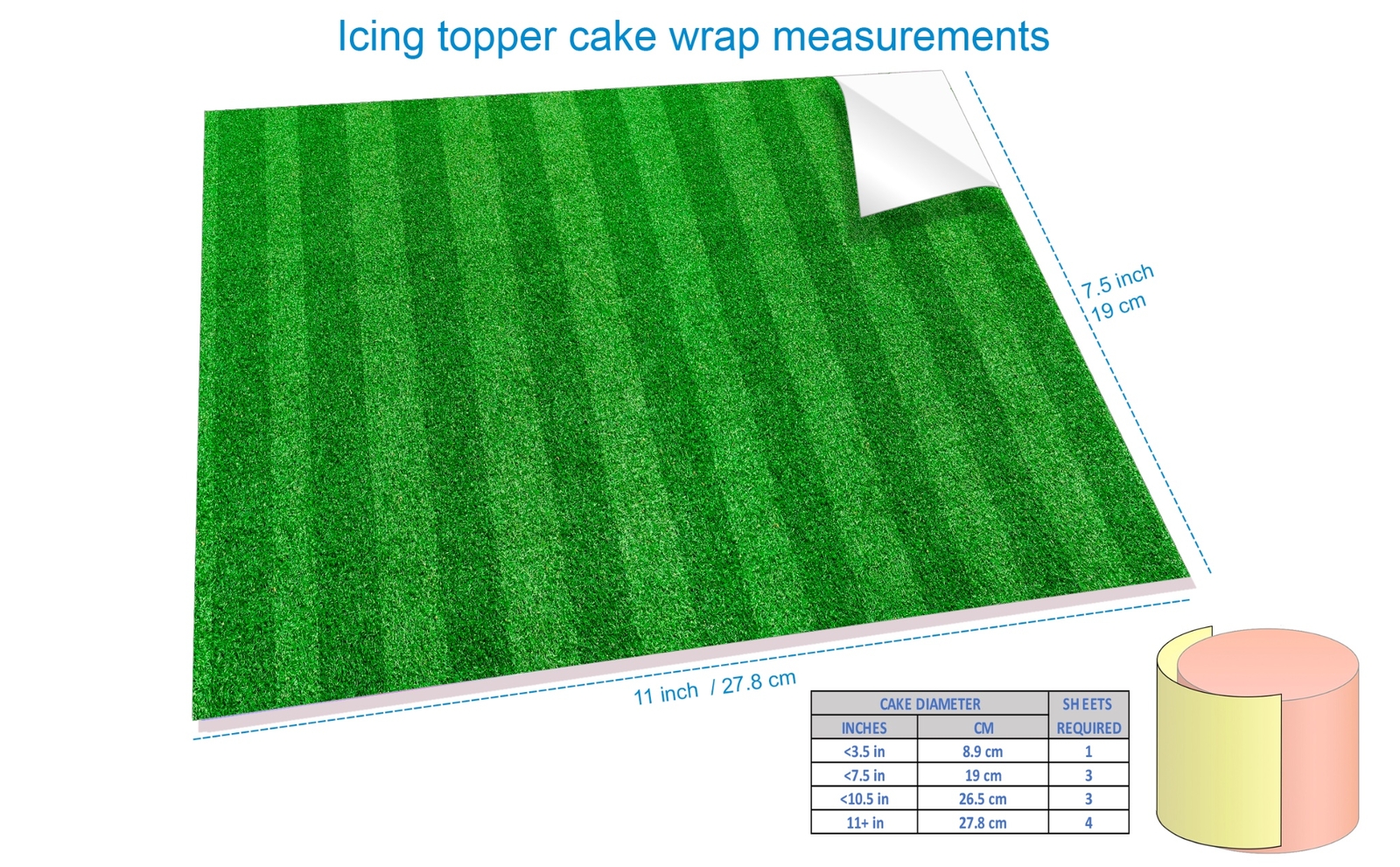 GRASS FOOTBALL PITCH WRAP AROUND EDIBLE CAKE TOPPER ICING SHEET ...