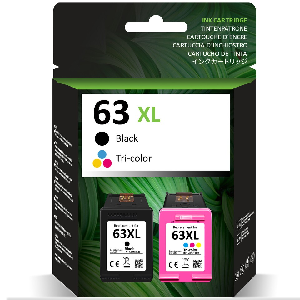Black Color Ink Cartridge For HP 63XL ENVY 4512 4516 OfficeJet 4652 ...