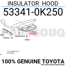 53341-0k250 Toyota Insulator Hood 533410K250 Genuine OEM Part for sale ...