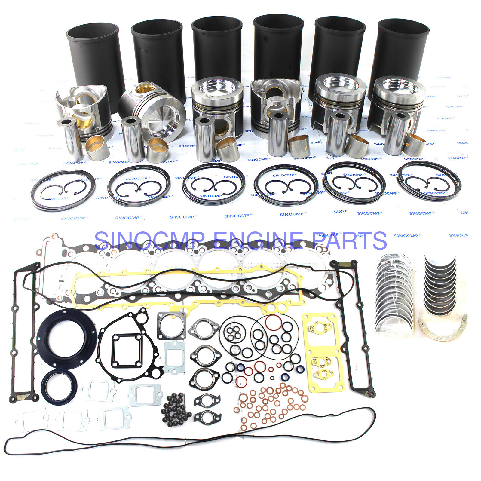 6M60 6M60T Engine Rebuild Kit For Fuso Mitsubishi E120B Excavator ...