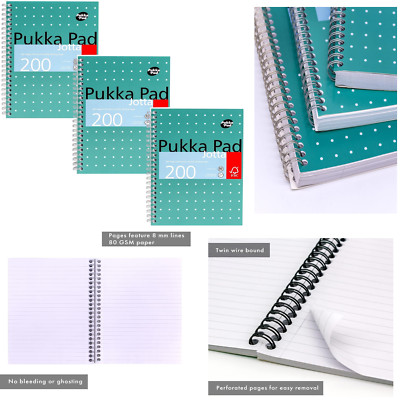 Pukka Pad A5 Metallic Jotta Book 15 x 21cm Wirebound Notebook with 8mm ...